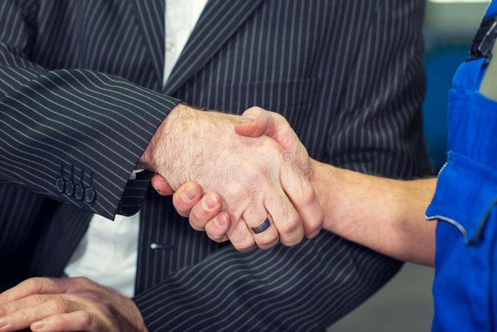 Handshake- boss and worker stock photo. Image of adult - 120754158