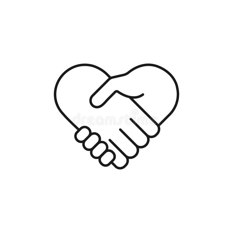 Handshake Heart Icon. Collaboration or Integration Symbol. Vector ...