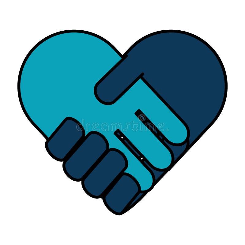 Handshake in heart icon stock vector. Illustration of hope - 141443541