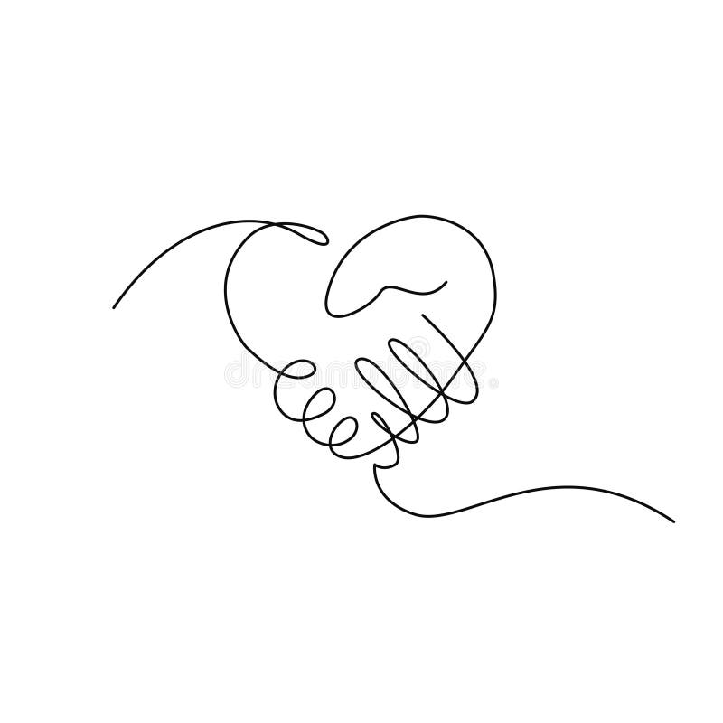 Handshake One Line Drawing Stock Illustrations – 649 Handshake One Line ...