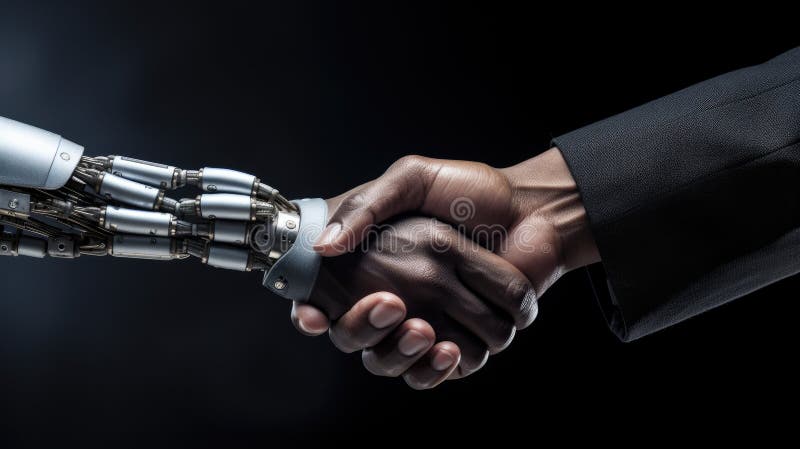 A Handshake between a Human and a Machine, Symbolizing Human-machine ...