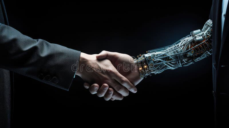 A Handshake between a Human and a Machine, Symbolizing Human-machine ...