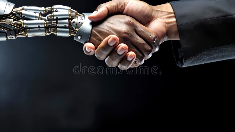 A Handshake between a Human and a Machine, Symbolizing Human-machine ...