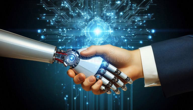 Handshake Human Robot Artificial Intelligence Collaboration Partnership Innovation Cooperation ...