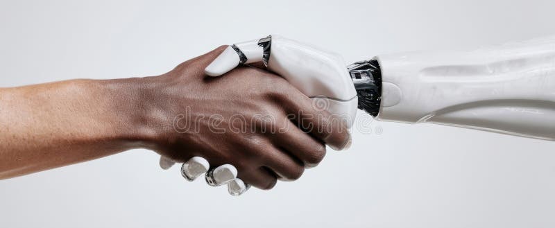 The Handshake between Human and Robotic Arm Symbolizing Future ...