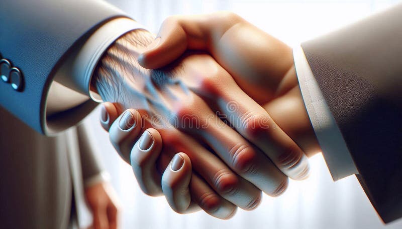 A Handshake between a Human Stock Illustration - Illustration of ...