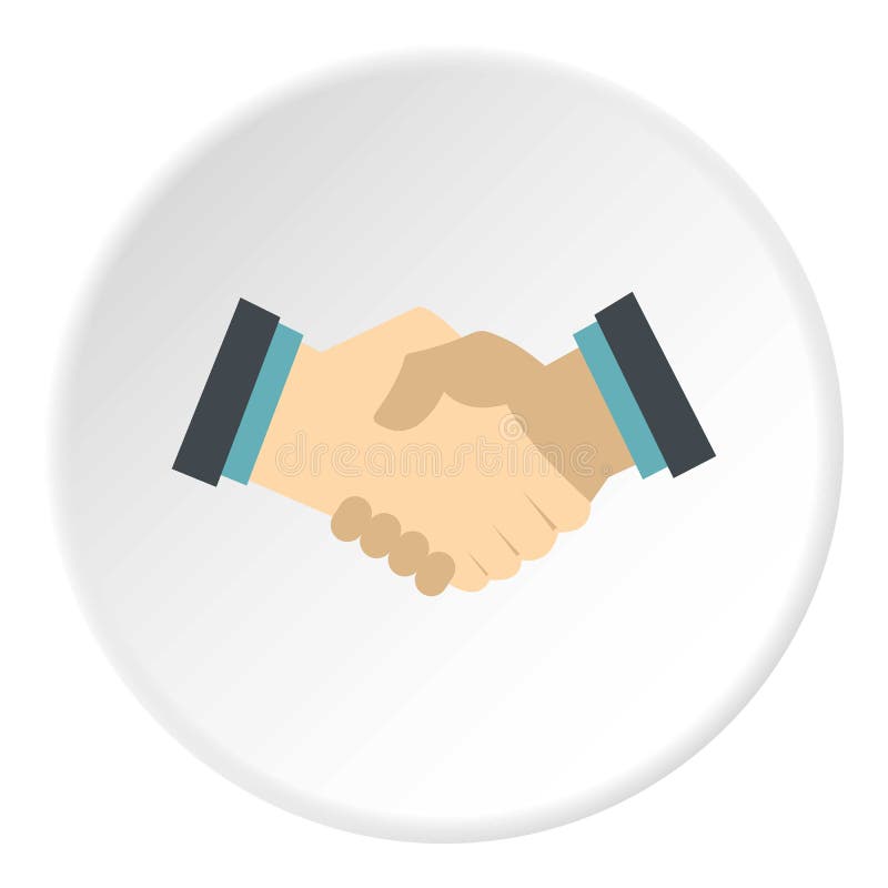 Handshake, icon circle stock vector. Illustration of leadership - 95404632