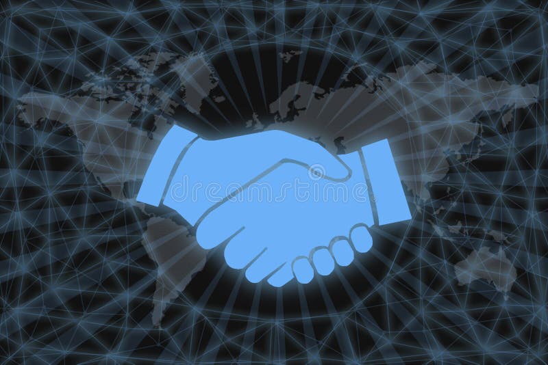 Handshake World Map Background Stock Illustrations – 582 Handshake ...