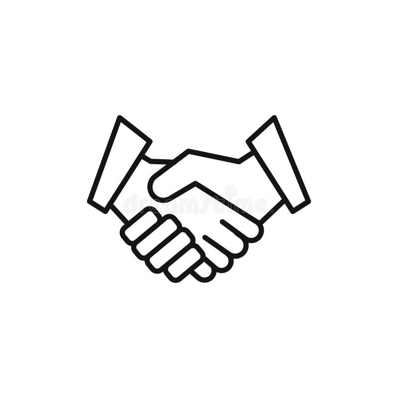 Handshake Icon Thin Line Art Isolated Stock Vector - Illustration of ...