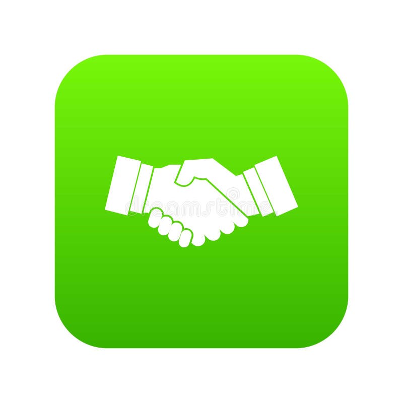 Handshake Icon Digital Green Stock Vector - Illustration of ...