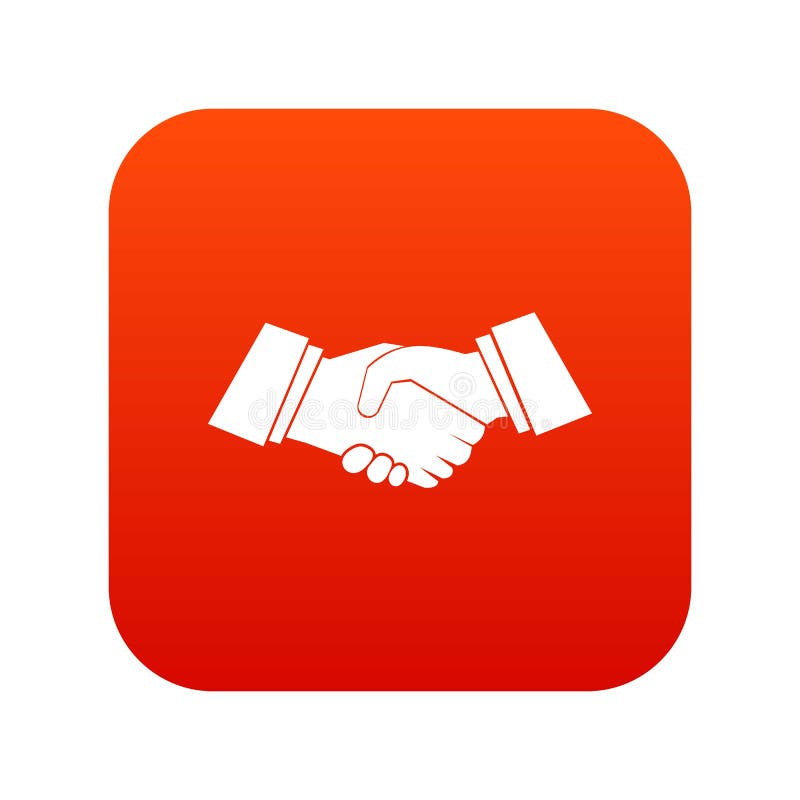 Handshake icon digital red stock vector. Illustration of isolated ...