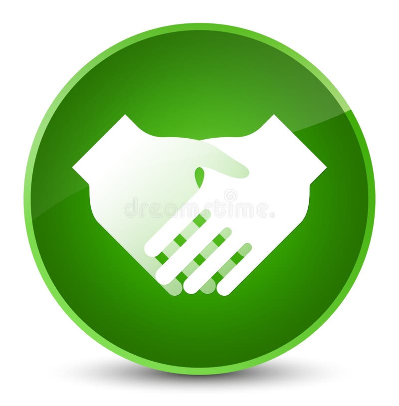 Handshake Icon Elegant Green Round Button Stock Illustration ...