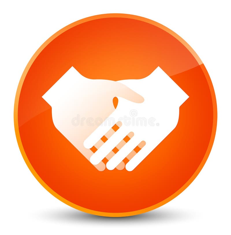 Handshake Icon Elegant Orange Round Button Stock Illustration ...