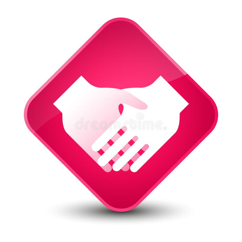 Handshake Icon Elegant Pink Diamond Button Stock Illustration ...