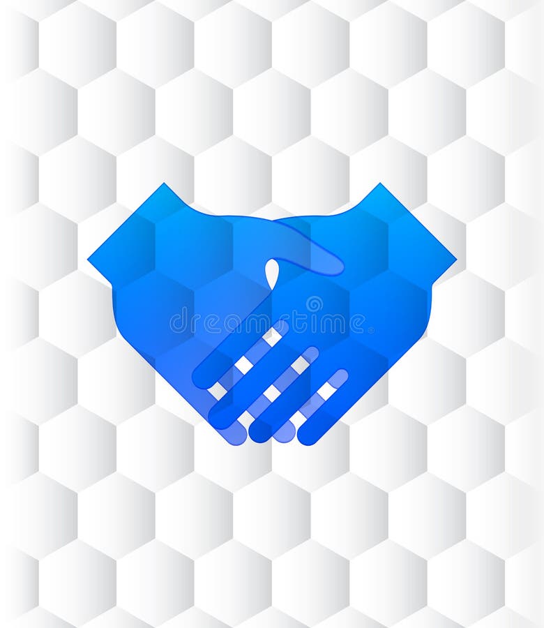 Handshake Icon Hexagon Seamless Pattern Abstract White Background Stock ...