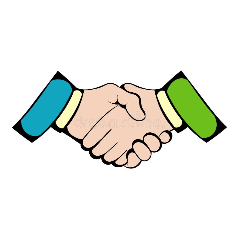 Handshake Icon, Icon Cartoon Stock Vector - Illustration of black, hand ...