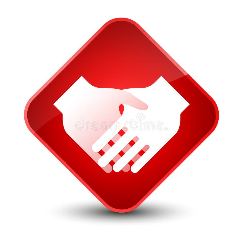 Handshake Icon Elegant Red Diamond Button Stock Illustration ...