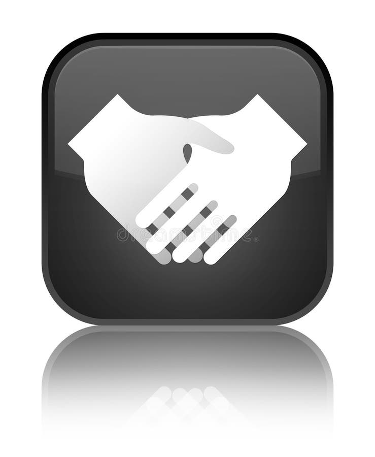 Handshake Icon Special Black Square Button Stock Illustration ...