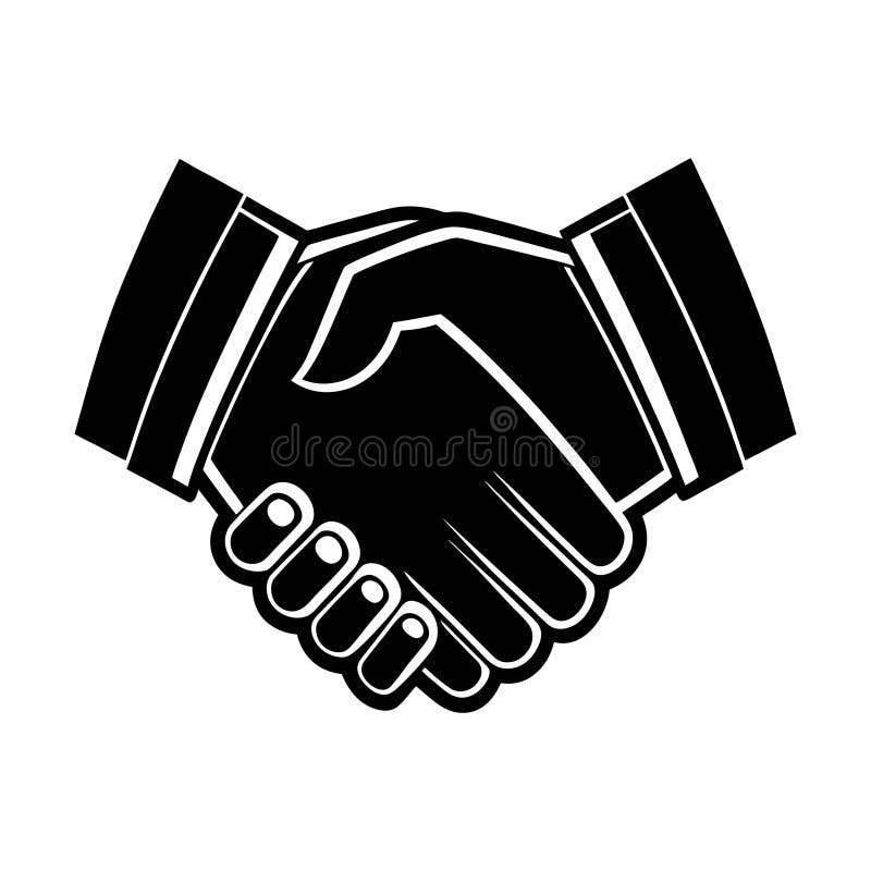 Handshake Icon Line Art Vector Illustration Isolated on White ...