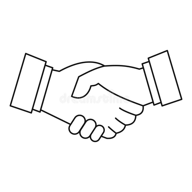 Handshake Icon, Outline Style Stock Vector - Illustration of loyalty ...