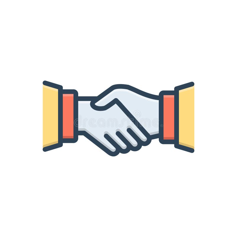 Color Illustration Icon for Handshake, Partnership and Collaboration ...