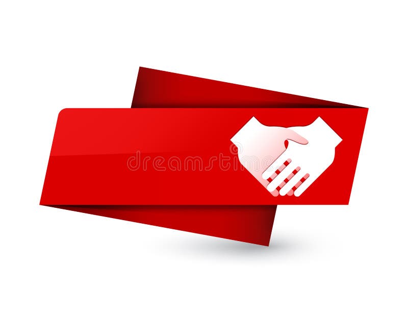 Handshake Icon Premium Red Tag Sign Stock Illustration - Illustration ...
