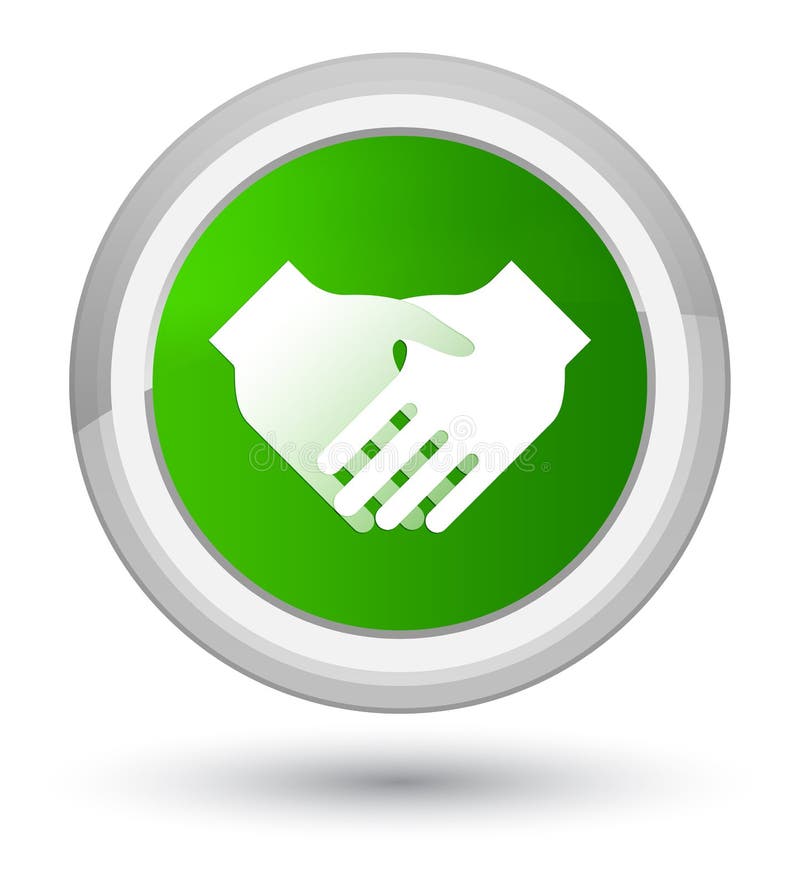 Handshake Icon Prime Green Round Button Stock Illustration ...