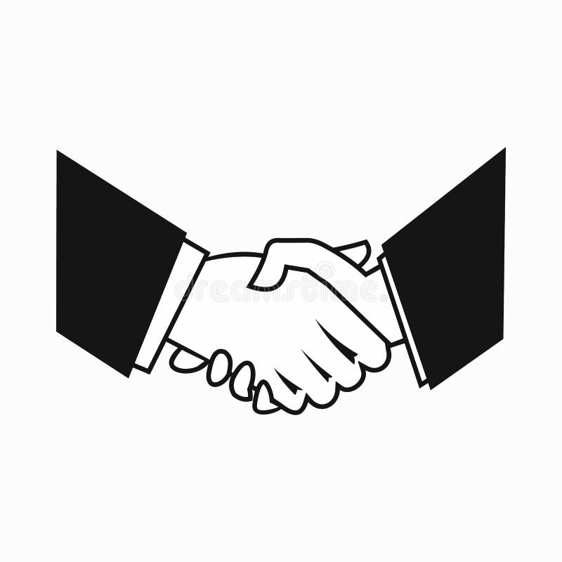 Handshake Icon, Icon Cartoon Stock Vector - Illustration of black, hand ...
