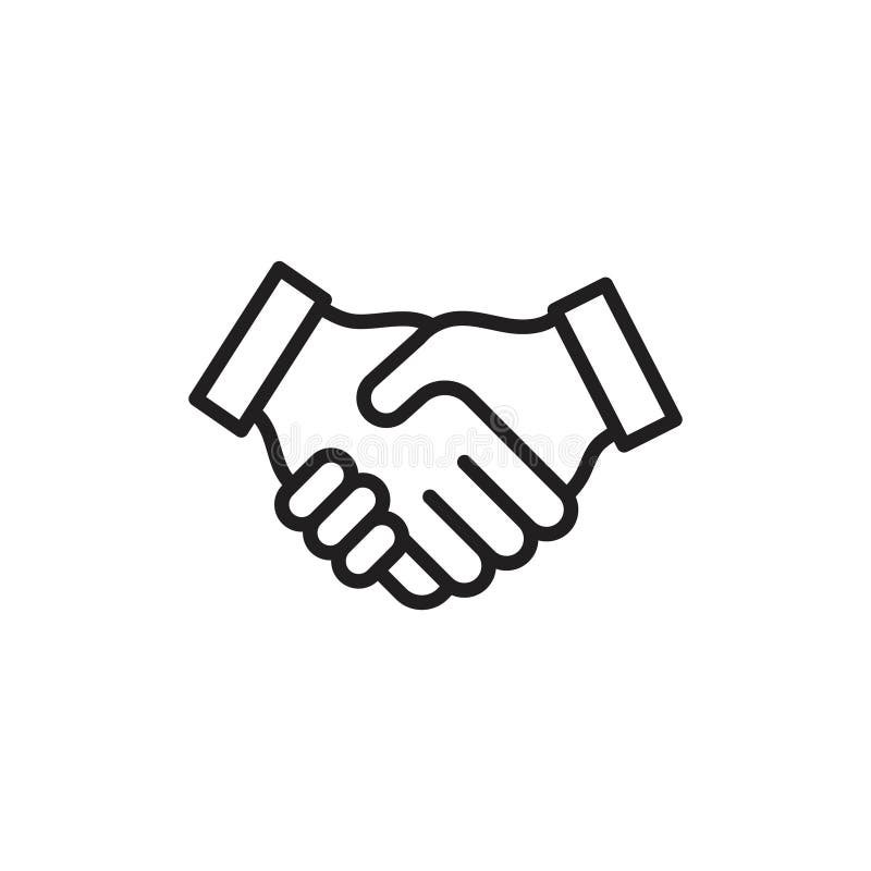 Handshake Icon Simple Thin Outline Stock Vector - Illustration of trust ...