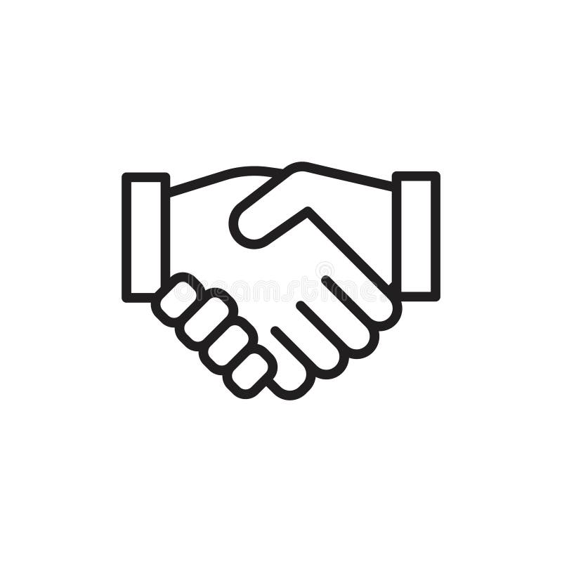 Handshake Icon Simple Thin Outline Stock Vector - Illustration of trust ...