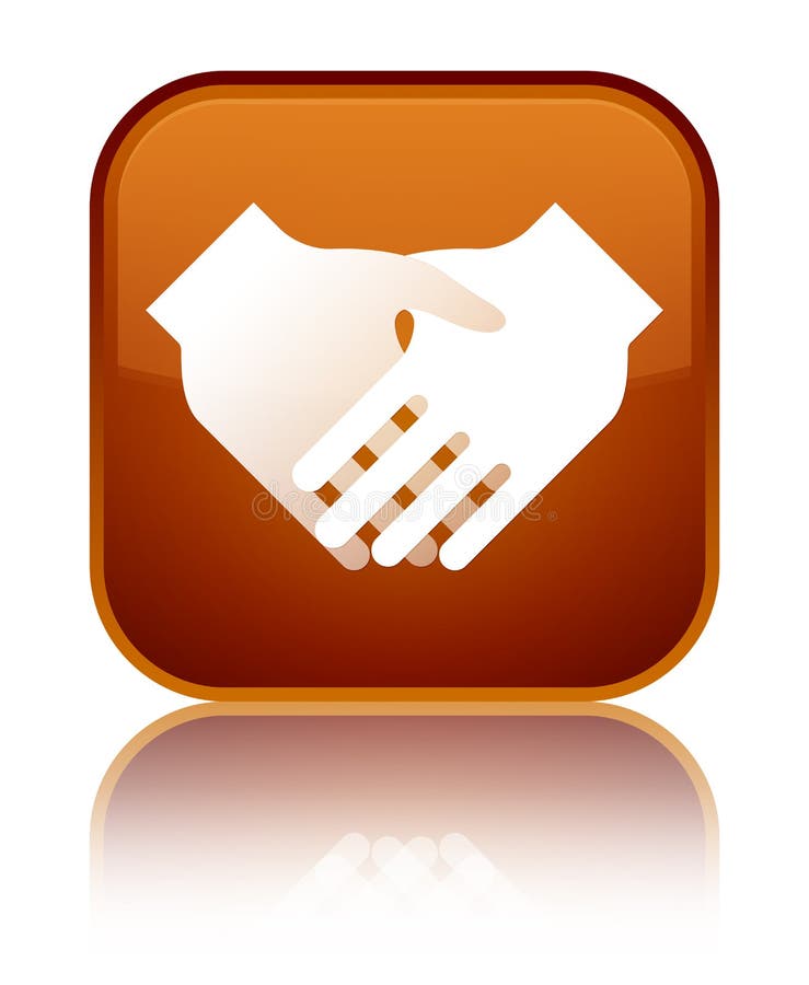 Handshake Icon Special Brown Square Button Stock Illustration ...