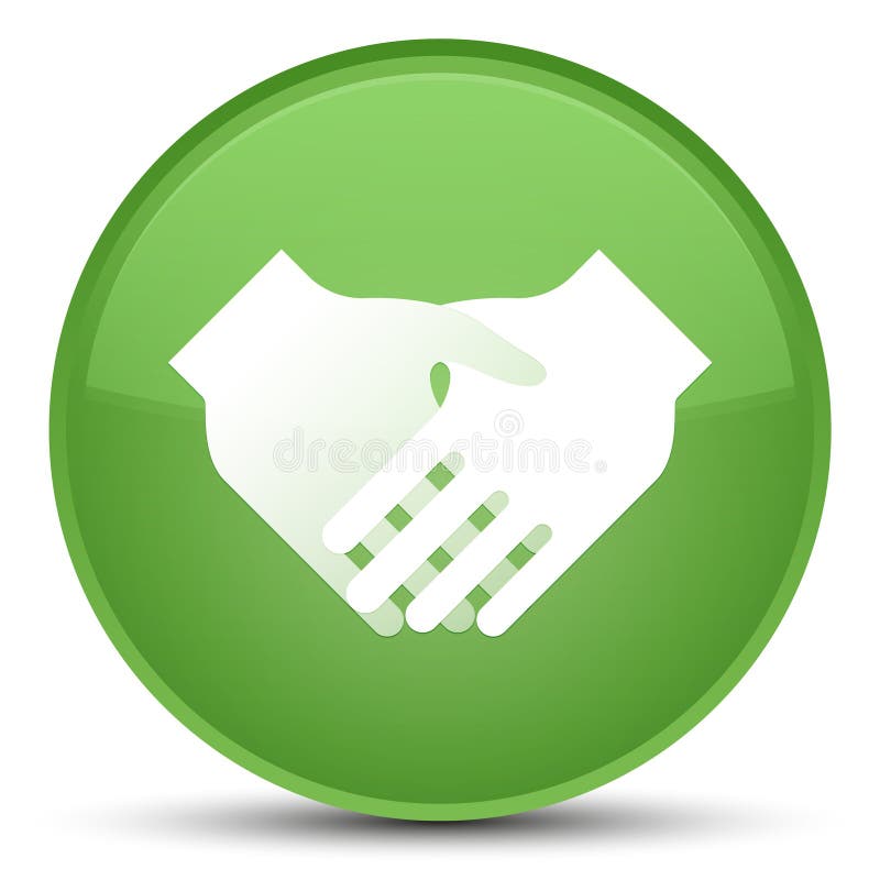 Handshake Icon Special Soft Green Round Button Stock Illustration ...