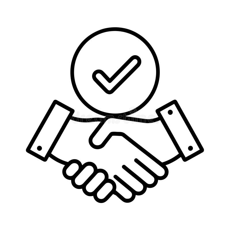 A Handshake Icon Symbolizes Agreement or Collaboration, Accompanied by ...