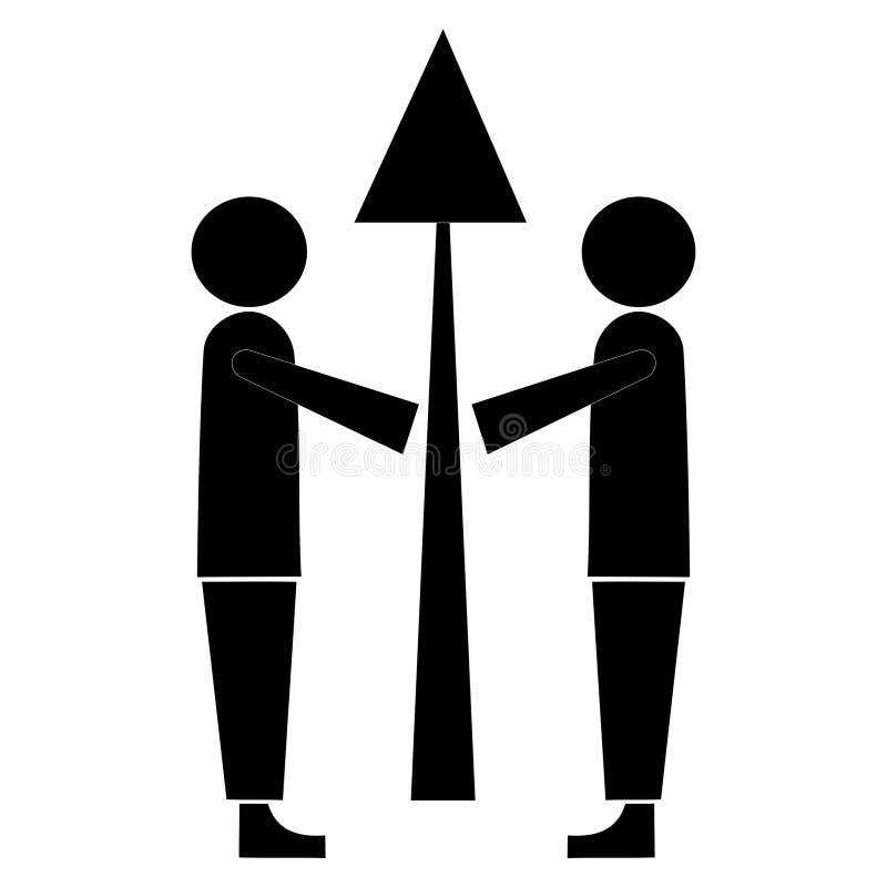 Handshake Icon. Up Arrow Symbol. Partnership Success Vector ...