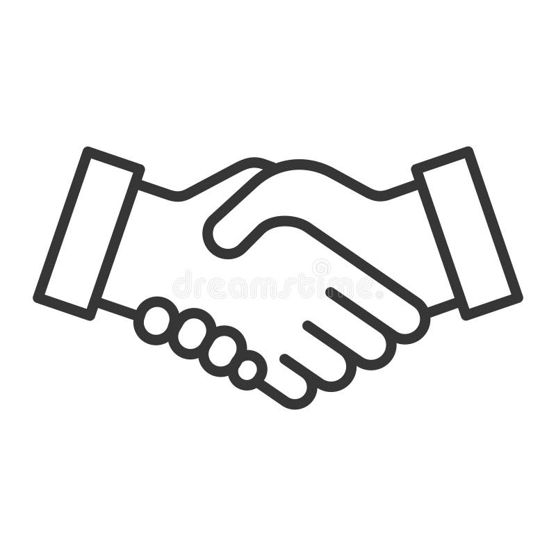 Handshake Icon on White Background. Line Style Vector Stock Vector ...