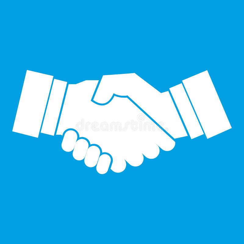 Handshake icon white stock vector. Illustration of people - 96561211