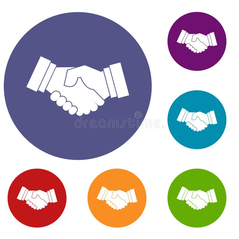 Handshake icons set stock vector. Illustration of congratulating - 95791616