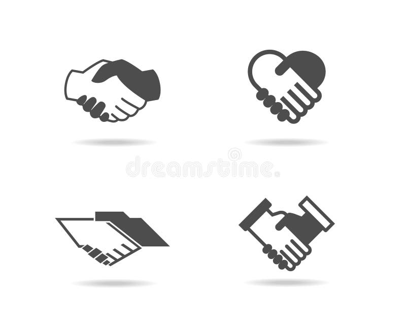 Set of Hand Icons Representing Partnership, Community, Charity ...