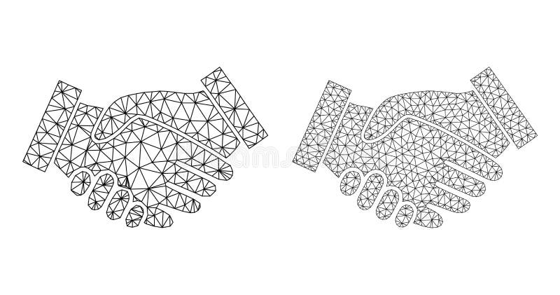 Handshake Icons - Vector Polygonal Mesh Stock Vector - Illustration of ...