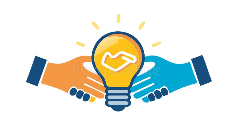Handshake Idea Lightbulb Vector for Partnership and Innovation, Vector ...