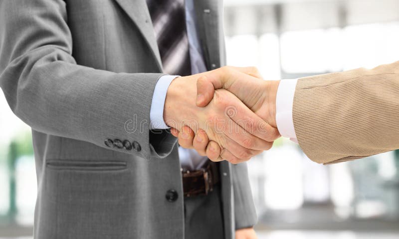 Handshake Isolated in Office Stock Photo - Image of meeting, friends ...