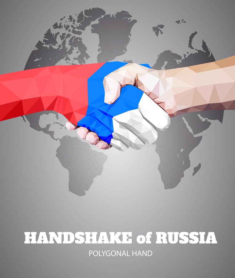 Handshake Logo Made from the Flag of Russia. Stock Vector ...