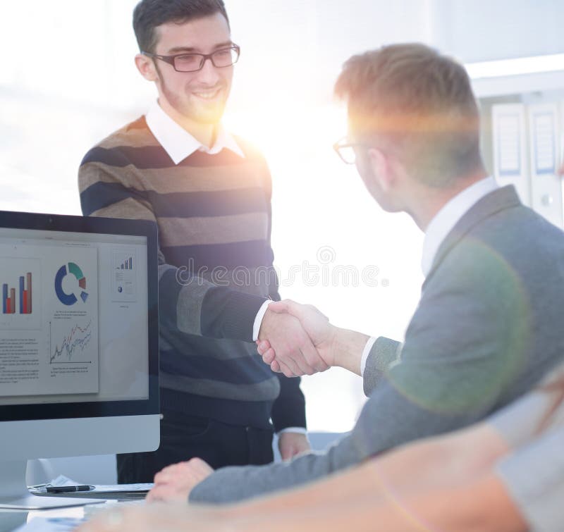 Handshake Manager and the Client Stock Image - Image of male, adult ...