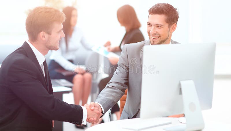 Handshake Manager and the Client in the Office. Stock Photo - Image of ...