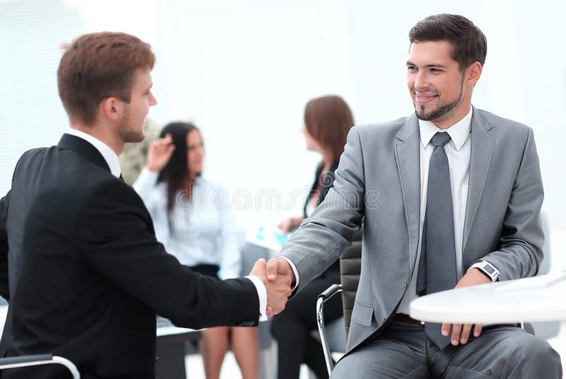 Handshake Manager and the Client in the Office. Stock Photo - Image of ...