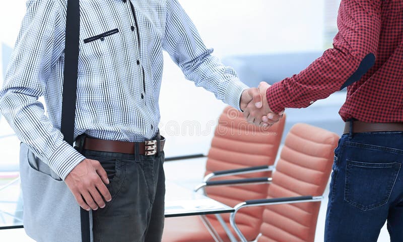Handshake Manager and the Client in the Office. Stock Image - Image of ...