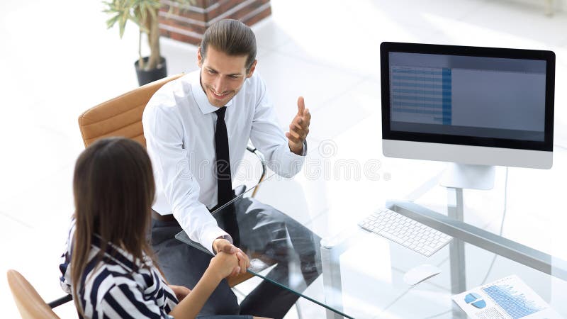 Handshake of a Manager and a Customer Stock Image - Image of looking ...