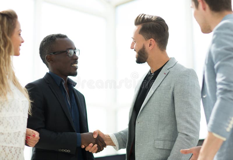 Handshake the Manager and Employee in the Office Stock Image - Image of ...