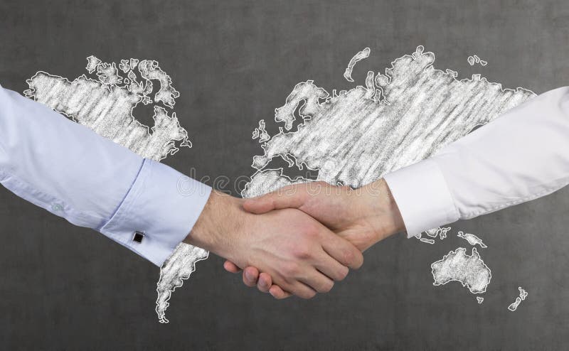Handshake and map stock photo. Image of gesturing, america - 48874406