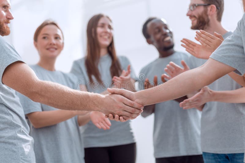 Handshake. Group of Business People. Teamwork. Stock Photo - Image of ...
